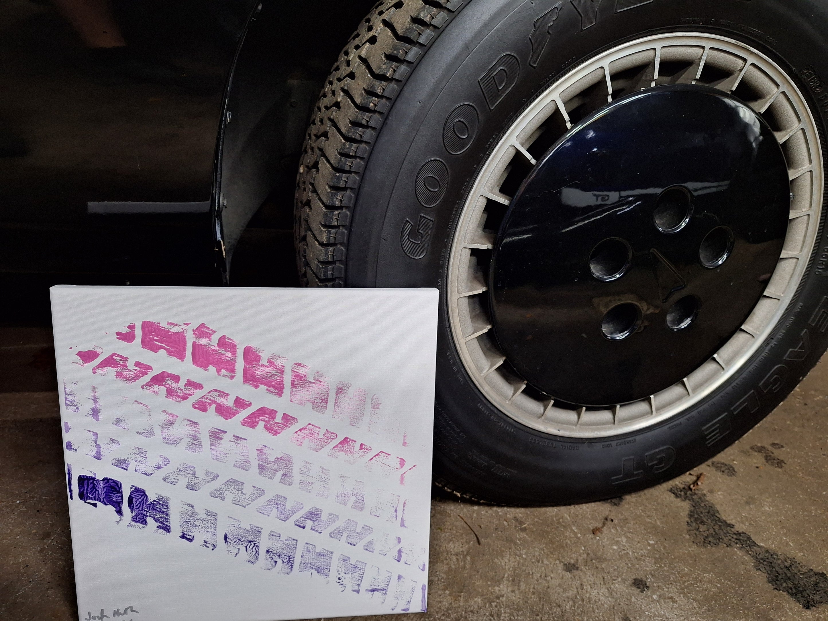 12"x12" KITT Tire Tread Painting on Canvas (Multiple Choices Available ...