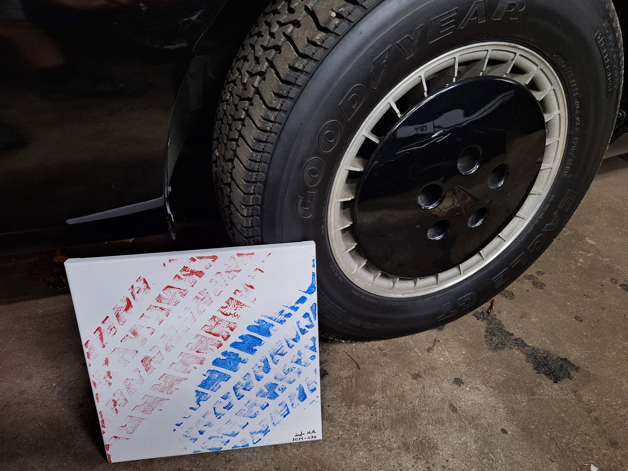 12"x12" KITT Tire Tread Painting on Canvas (Multiple Choices Available ...